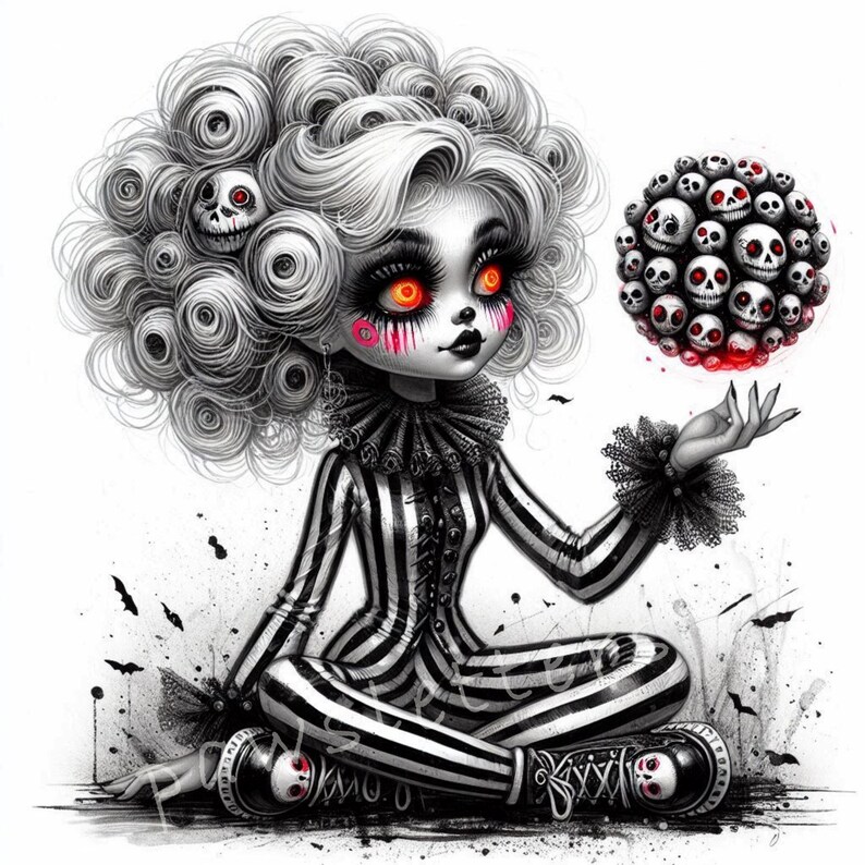 Skeleton Circus Performer Clip Art 10 High Res Watercolor Jpgs for Junk ...