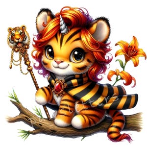 Tiger Unicorn Clipart, 10 Cute Animal JPG, High Quality 300 DPI ...