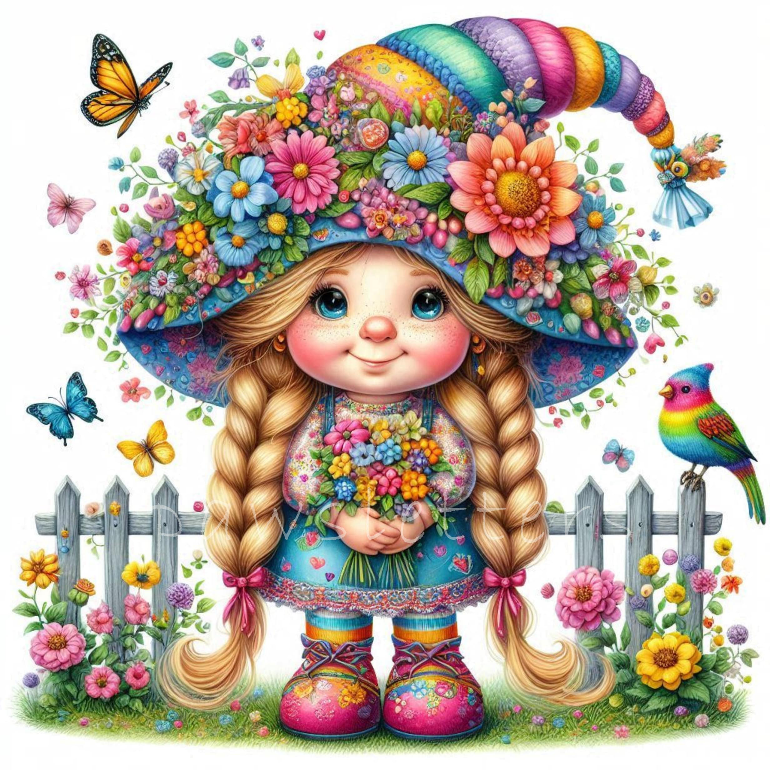 Watercolor Garden Gnomes Clipart Set of 10 High Quality 300 DPI Jpegs ...