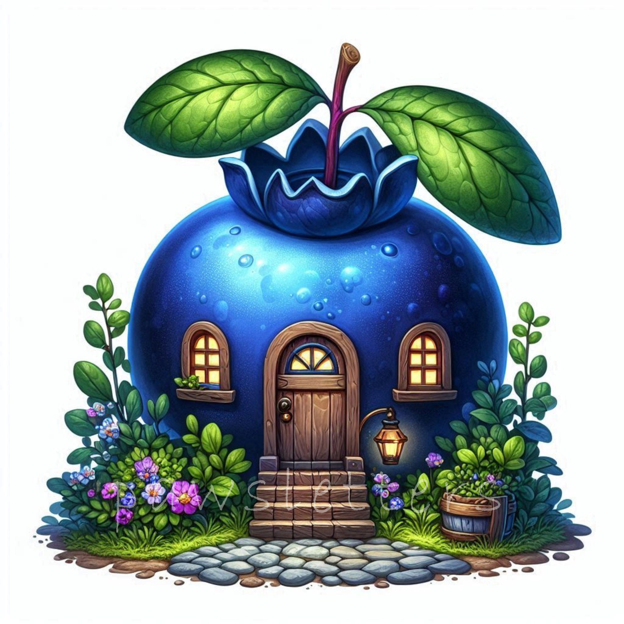 Blueberry Fairy House Clipart Set of 10 High Quality 300 DPI Jpegs ...