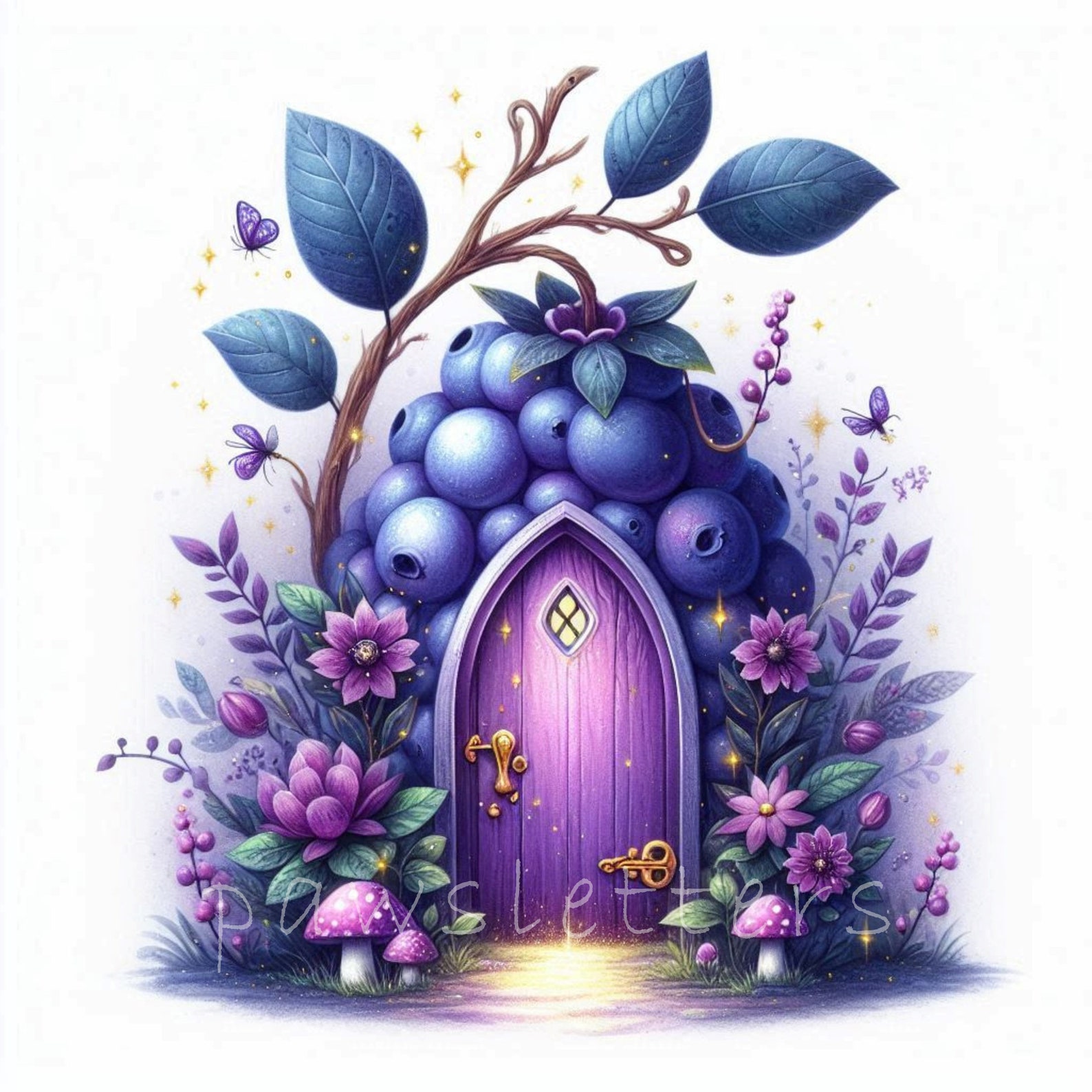 Whimsical Blueberry House Clipart Set of 10 High Quality 300 DPI Jpegs ...