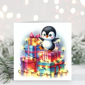 Christmas Penguin Clipart 10 High Res Watercolor Jpgs Winter Animals ...