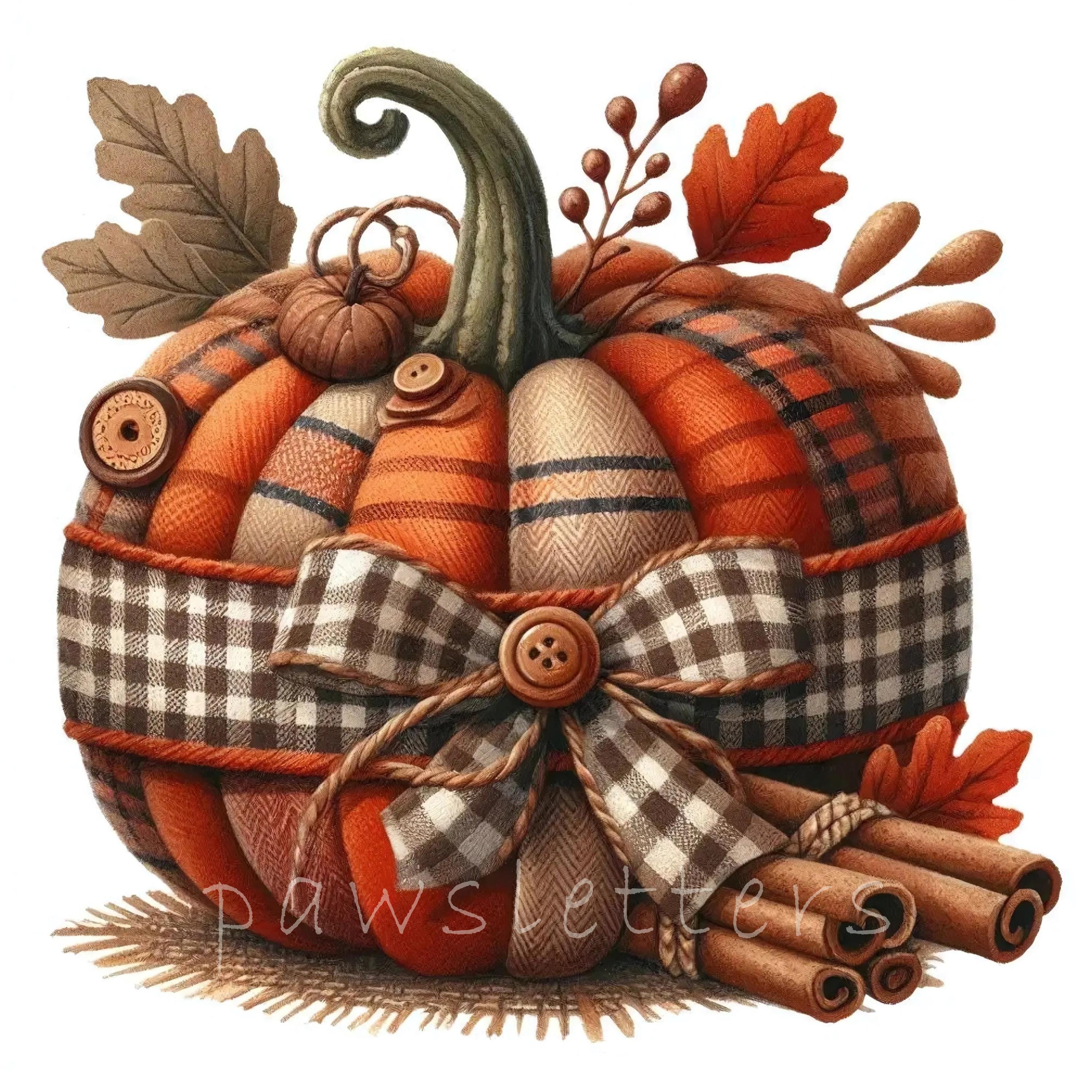 Plaid Pumpkin Clipart | Set of 10 | High Quality 300 DPI Jpegs ...