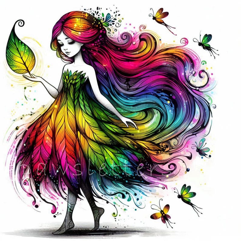 Enchanted Leaf Sprite Clipart | Set of 10 | High Quality 300 DPI Jpegs ...