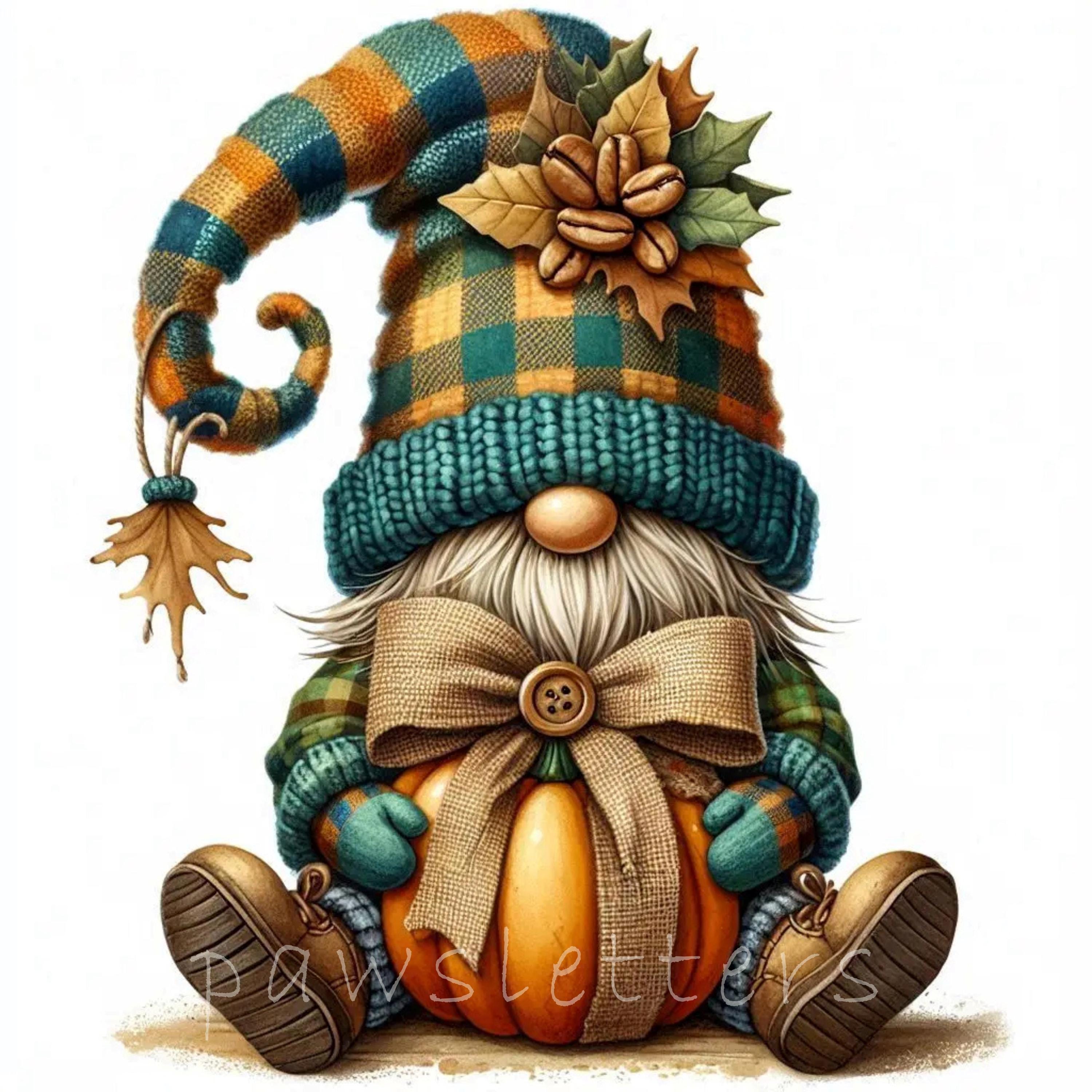 Plaid Pumpkin Gnome Clipart | Set of 10 | High Quality 300 DPI Jpegs ...