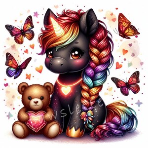 Valentines Unicorn Clipart Set of 10 High Quality 300 DPI Jpegs ...