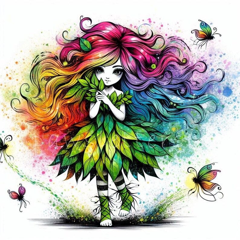 Enchanted Leaf Sprite Clipart | Set of 10 | High Quality 300 DPI Jpegs ...
