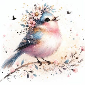 Rainbow Songbird Clipart | Set of 10 | High Quality 300 DPI Jpegs ...