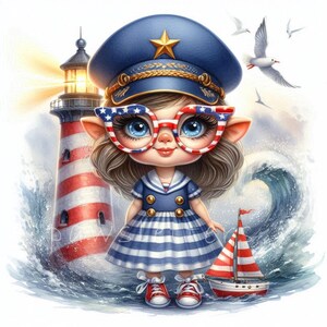 Patriotic Gnome Clipart Bundle, Fourth of July American Pride, 4th of ...