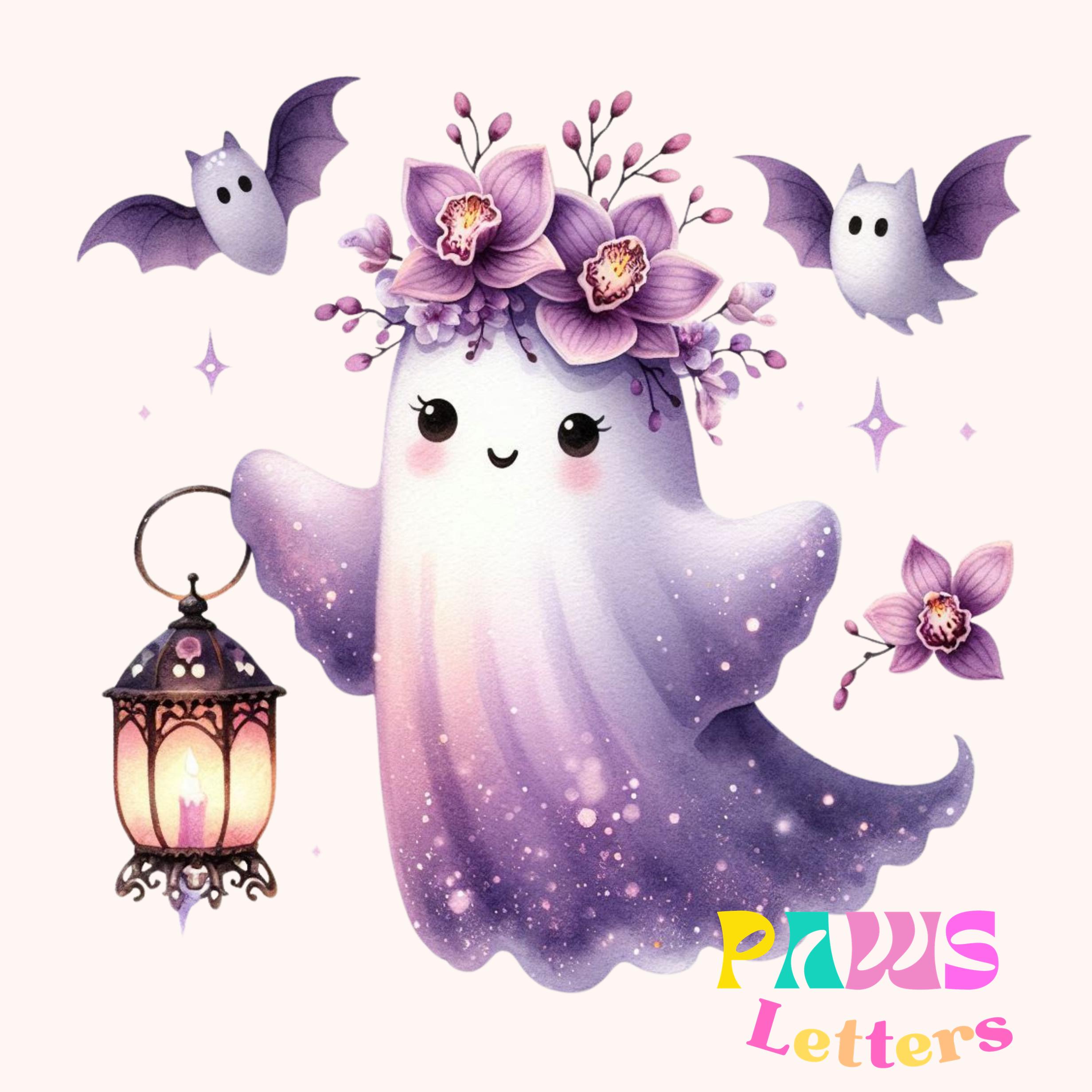 Cute Ghost Png, Halloween Png, Bougie Png, Bougie Ghost, Floral ...