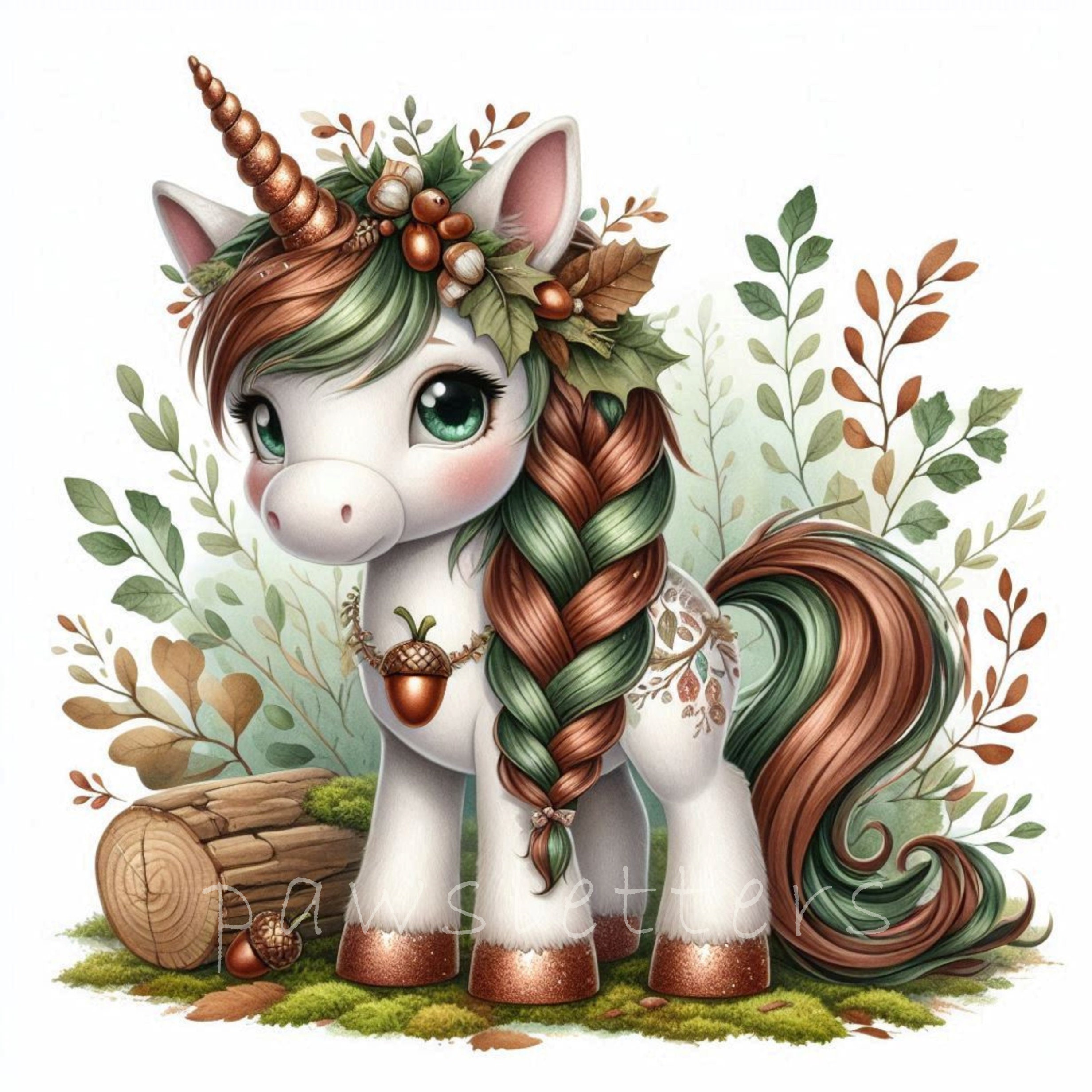 Hello Fall Woodland Unicorn Clipart Set of 10 High Quality 300 DPI ...