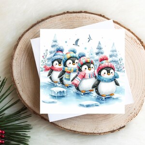 Ice Skating Penguins Clipart 10 High Res Watercolor Jpgs for Junk ...