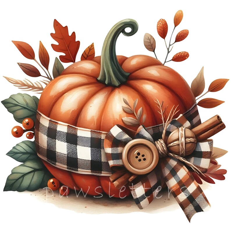 Plaid Pumpkin Clipart | Set of 10 | High Quality 300 DPI Jpegs ...
