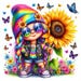 Groovy Floral Gnomes Clipart | Set of 10 | High Quality 300 DPI Jpegs ...