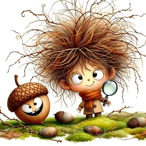 Acorn Clipart | 10 Curious Autumn Kids JPG | High Quality Fall Forest ...