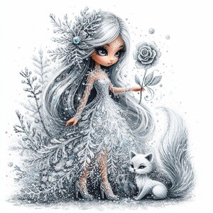 Winter Frost Princess Clip Art 10 High Res Watercolor Jpgs for Junk ...
