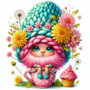 Spring Birthday Party Gnome | Set of 10 | High Quality 300 DPI Jpegs ...