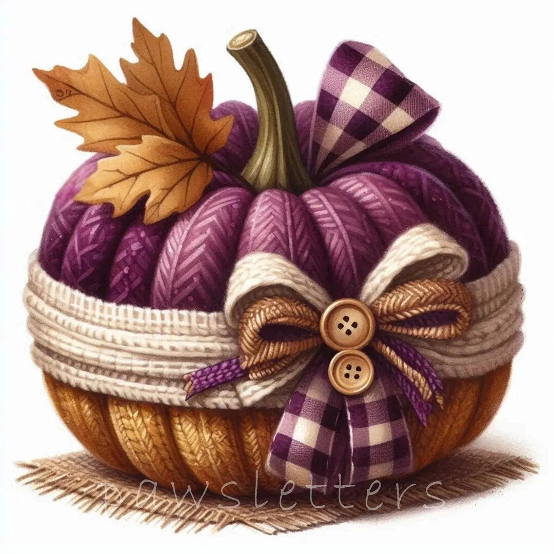 Plaid Pumpkin Clipart | Set of 10 | High Quality 300 DPI Jpegs ...