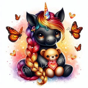Valentines Unicorn Clipart Set of 10 High Quality 300 DPI Jpegs ...