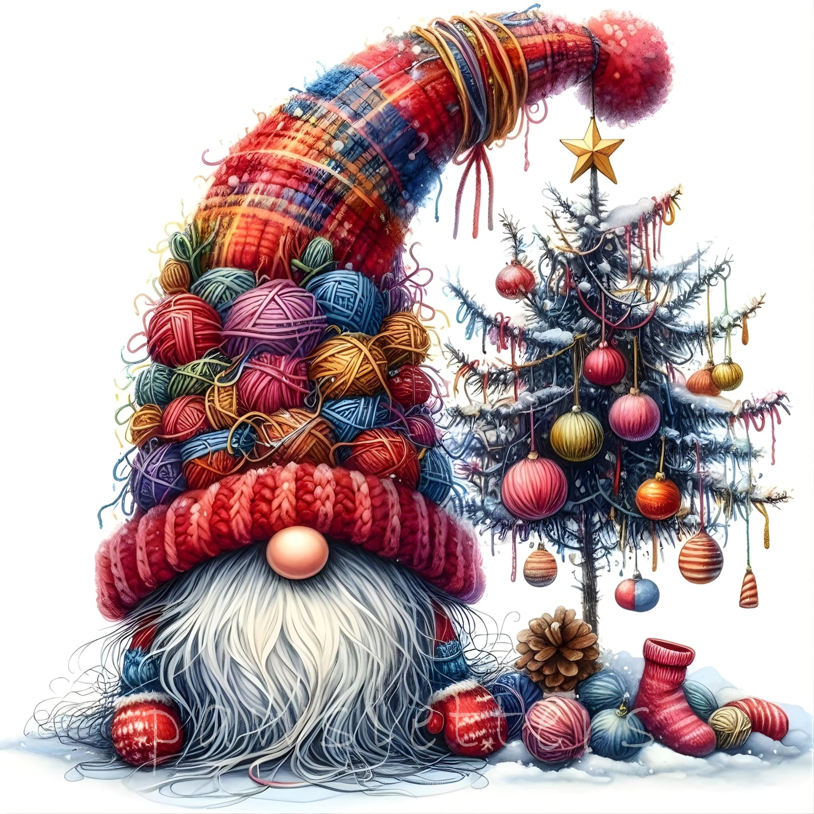 Christmas Tree Gnomes Clipart | 10 High Quality 300 DPI Jpegs ...