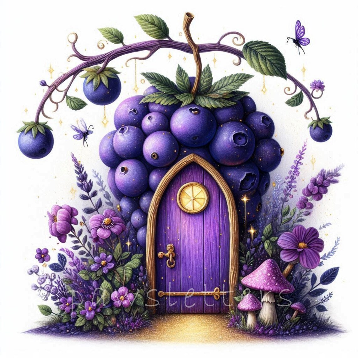 Whimsical Blueberry House Clipart Set of 10 High Quality 300 DPI Jpegs ...