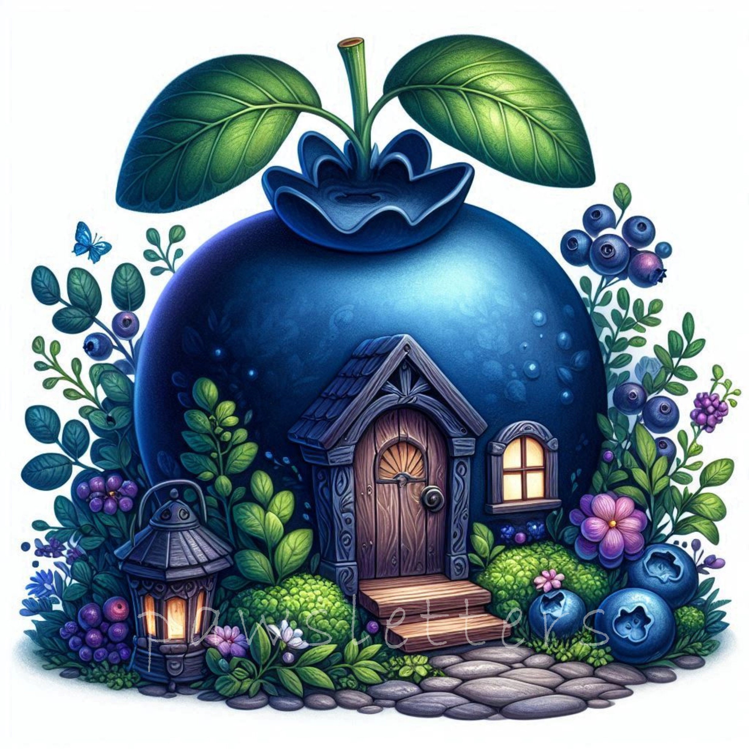 Blueberry Fairy House Clipart Set of 10 High Quality 300 DPI Jpegs ...