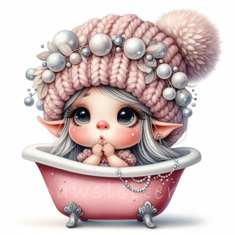 Cozy Bathtub Gnome Clipart Set of 10 High Quality 300 DPI Jpegs Spa ...
