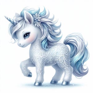Frosty Ice Unicorn Clipart | Set of 10 | High Quality 300 DPI Jpegs ...