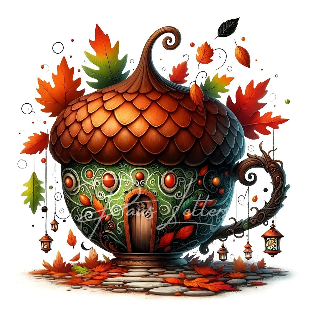 Acorn Fairy House Clipart, 10 High Quality 300 DPI Jpgs Fantasy ...