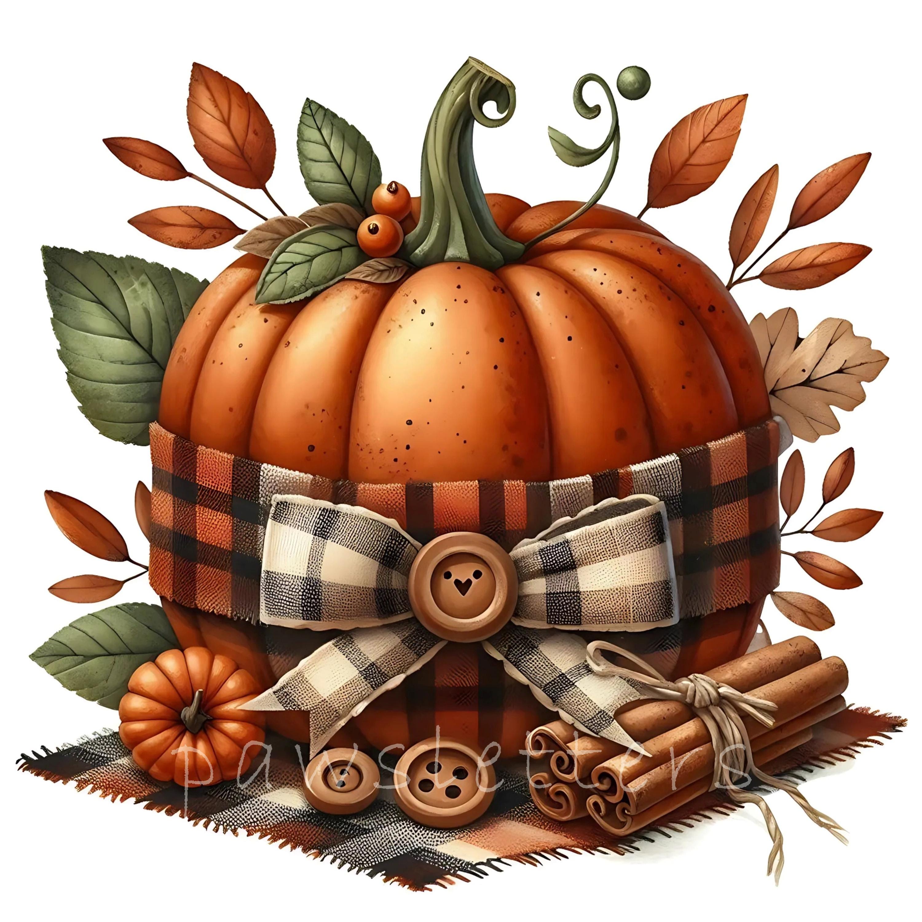Plaid Pumpkin Clipart | Set of 10 | High Quality 300 DPI Jpegs ...