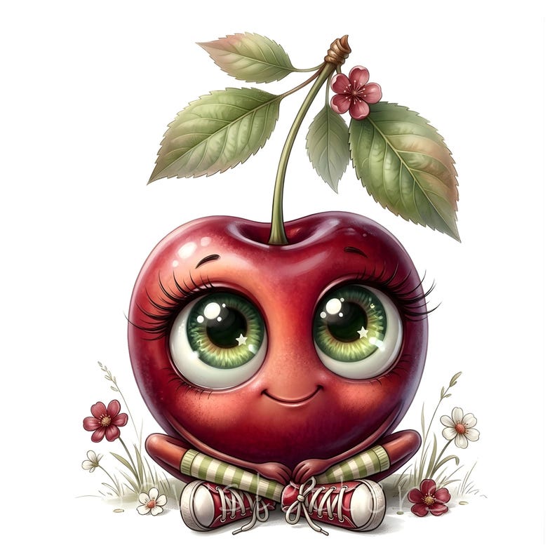 25 Kawaii Fruit Clipart: Whimsical Cute Fruit Art Bundle Summer Food ...