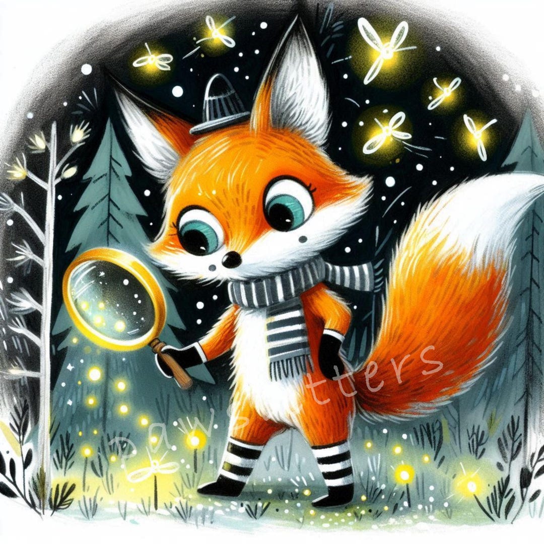 Curious Fox Explorer Clip Art 10 High Res Watercolor Jpgs Christmas ...