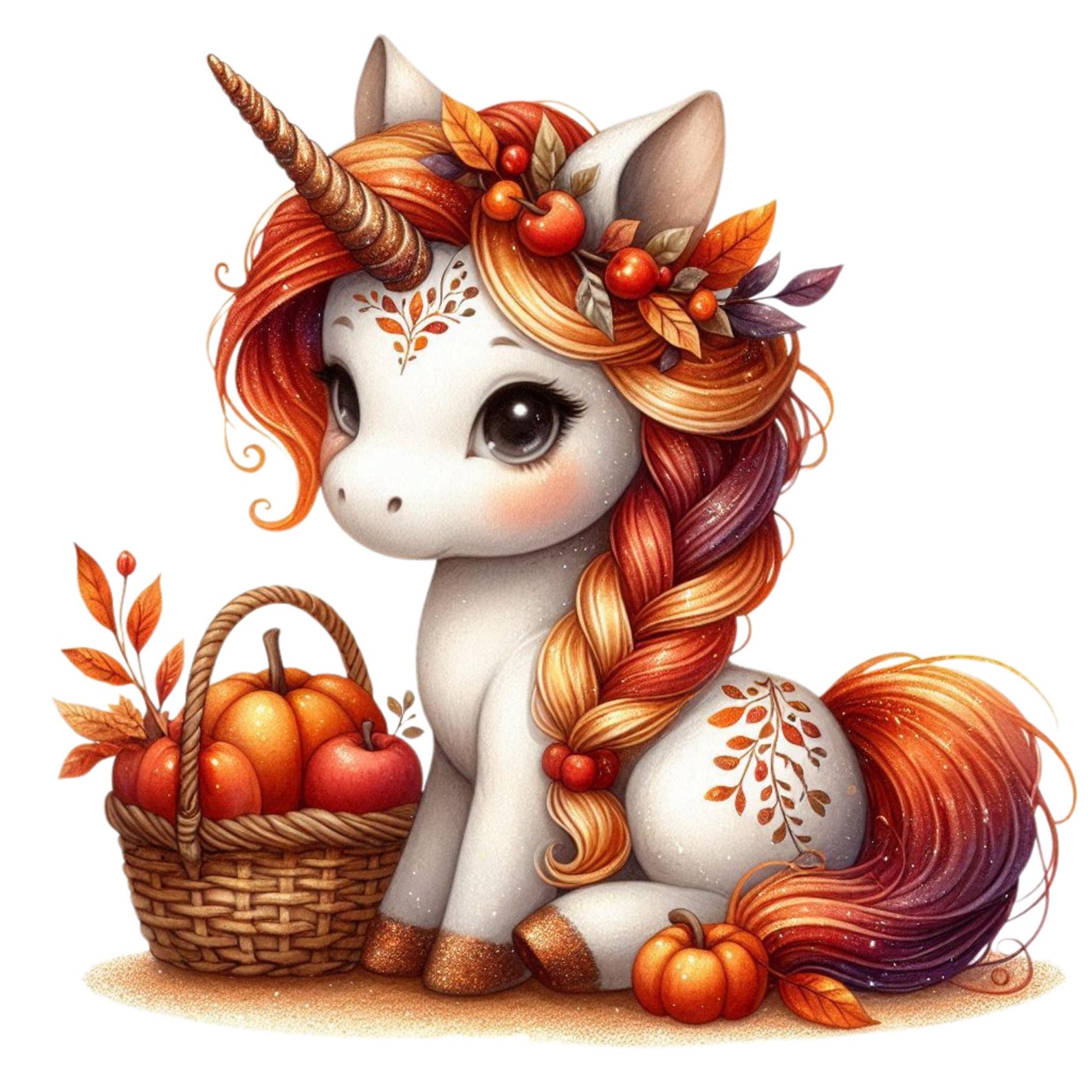 Hello Autumn Harvest Unicorn Clipart | Set of 10 Pngs | Baby Unicorn ...