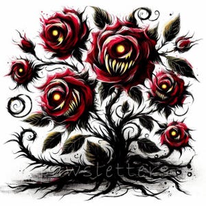 Vampiric Rose Vines | Set of 10 | High Quality 300 DPI Jpegs | Spooky ...