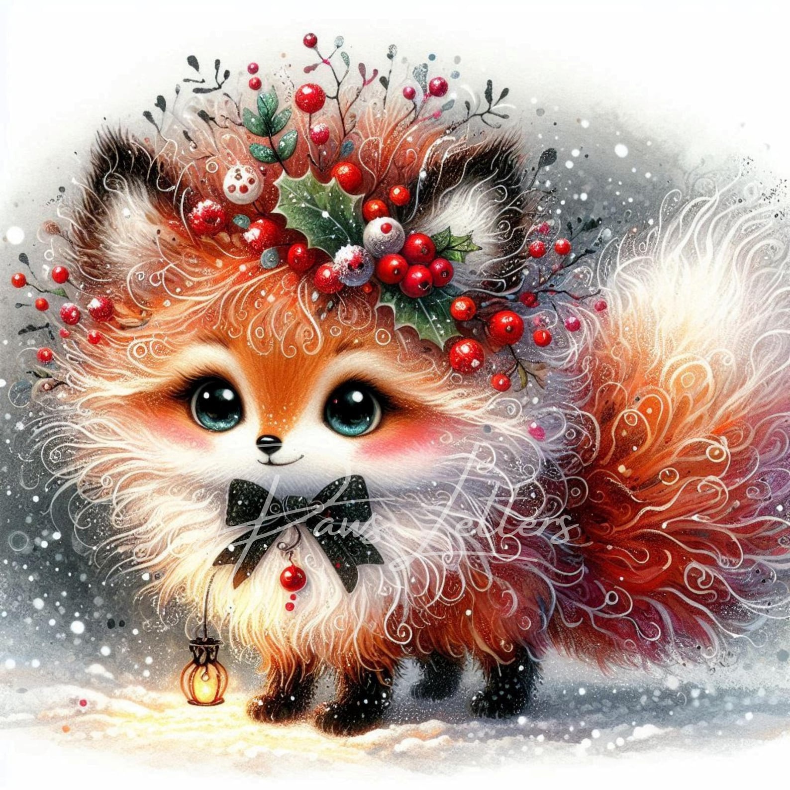 Christmas Animals Clip Art 10 High Res Watercolor Jpgs Winter Animals ...