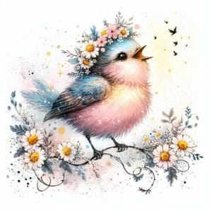 Rainbow Songbird Clipart | Set of 10 | High Quality 300 DPI Jpegs ...