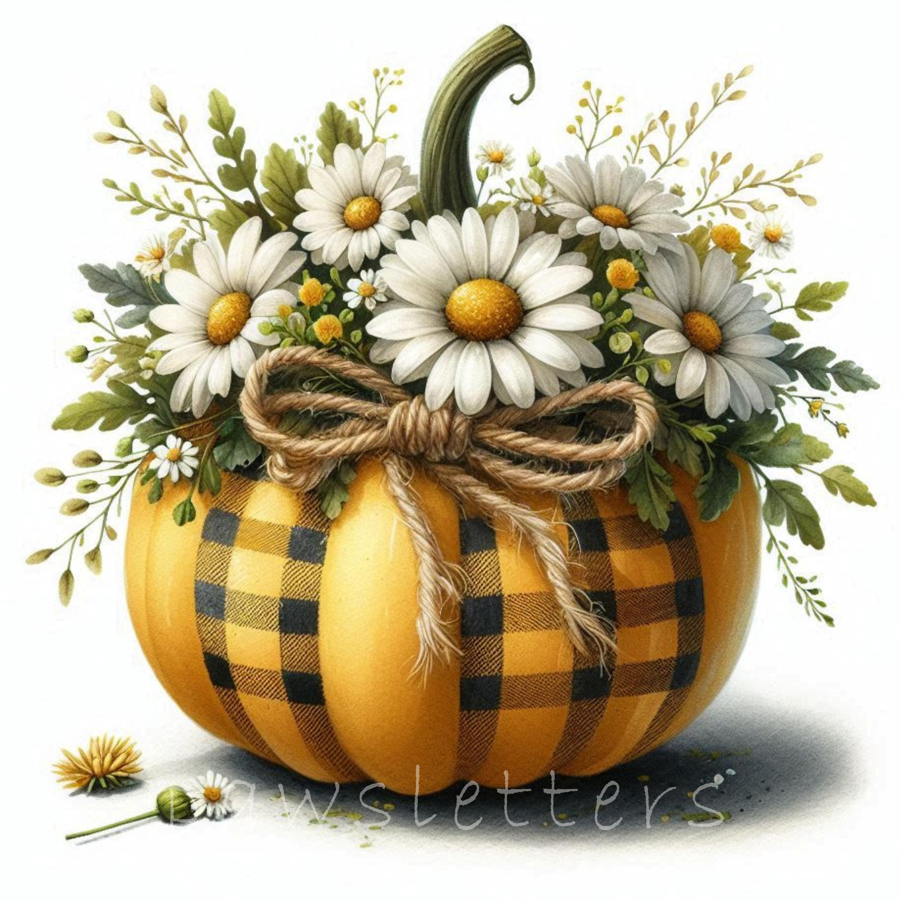 Floral Pumpkin Clipart | Set of 10 | High Quality 300 DPI Jpegs ...