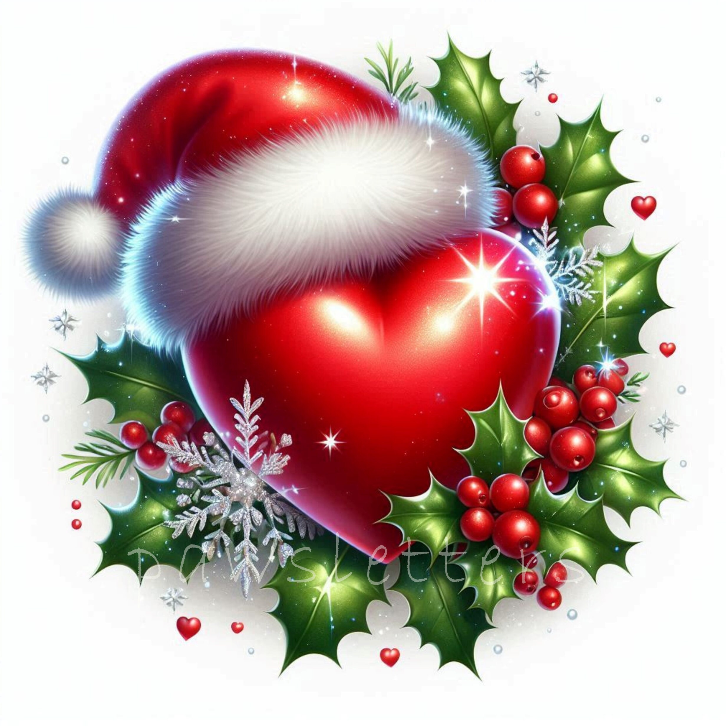 Christmas Red Hearts Clipart | Set of 10 | High Quality 300 DPI Jpegs ...
