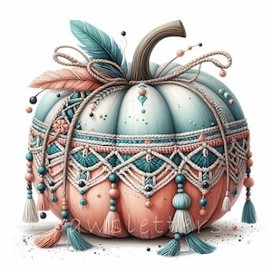 Boho Chic Pumpkin Clipart | Set of 10 | High Quality 300 DPI Jpegs ...