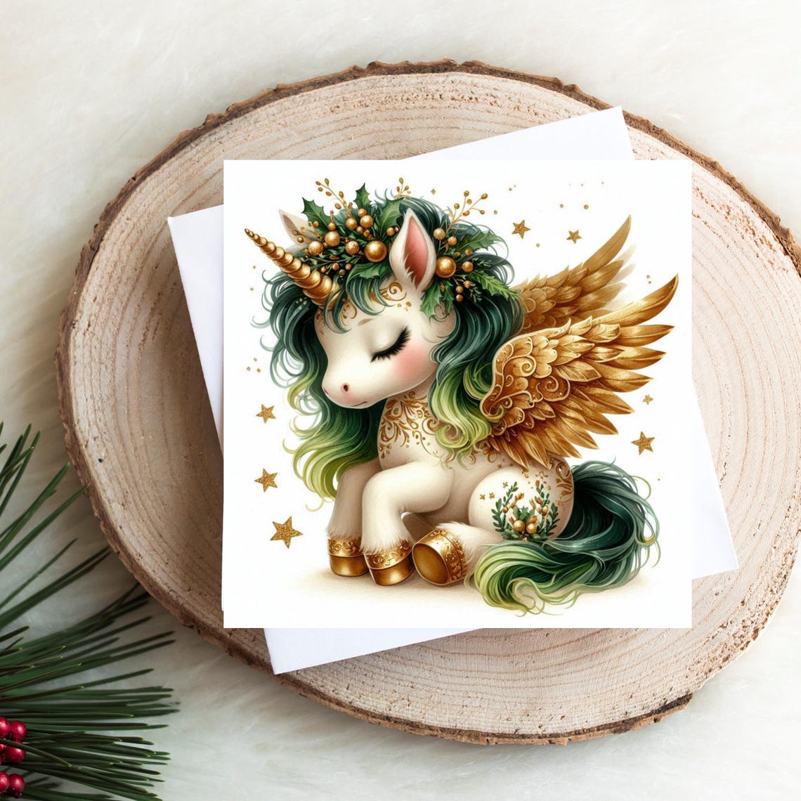 Yuletide Spirit Unicorn Clipart 10 High Res Watercolor Jpgs, Junk ...