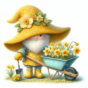 Spring Gnomes Clipart | Set of 10 | High Quality 300 DPI Jpegs ...
