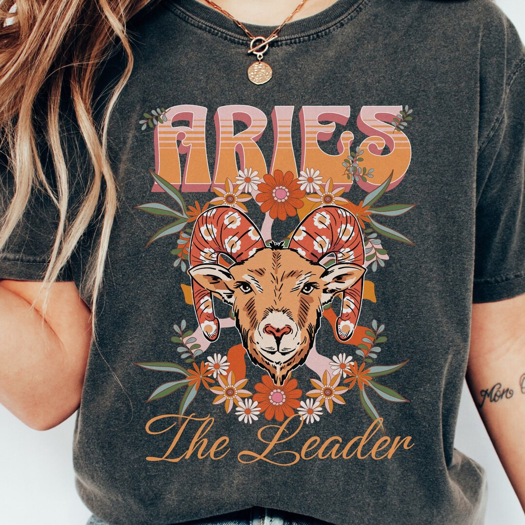 Aries Star Sign T-shirt – Retro Flower Power Astrology Tee - Etsy
