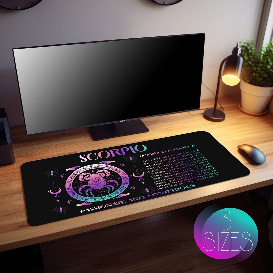 Scorpio Horoscope Desk Mat - Gaming Mouse Pad, Large Mousepad, Stitched ...