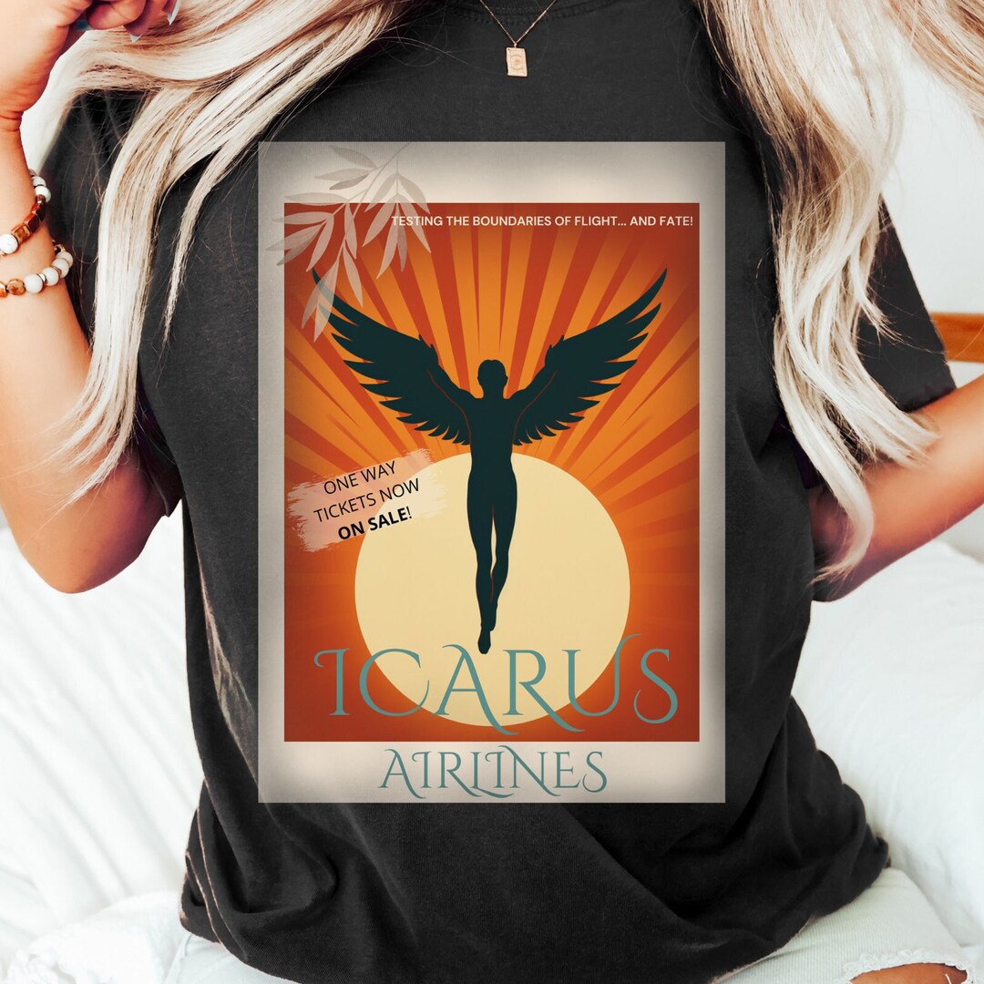Icarus Airlines T-shirt – Funny Greek Mythology Comfort Colors Tee - Etsy