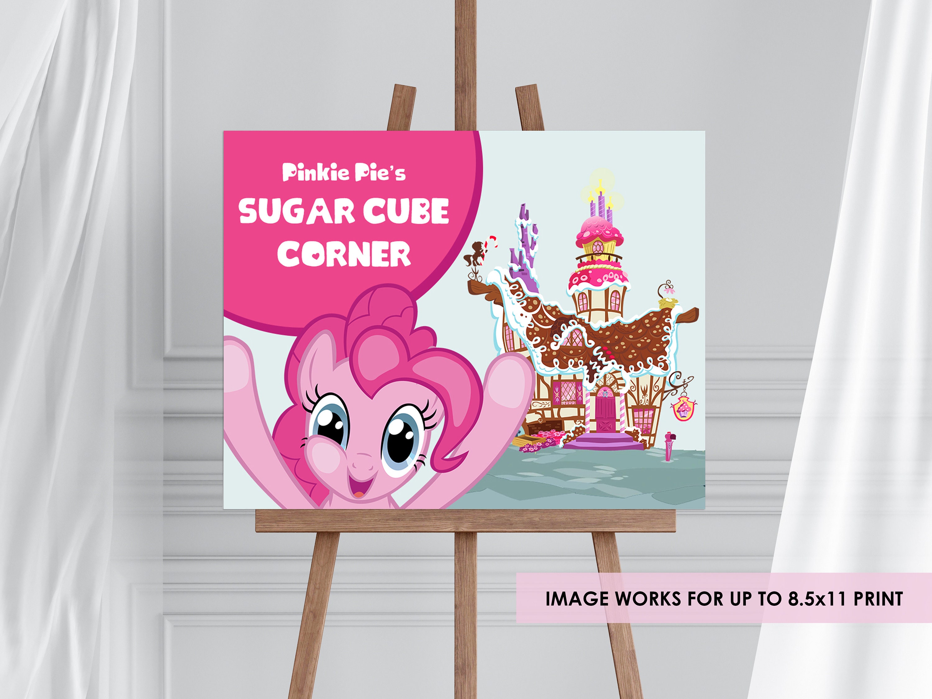 My Little Pony Party Sign, Pinkie Pie's Sugar Cube Corner, My Little ...