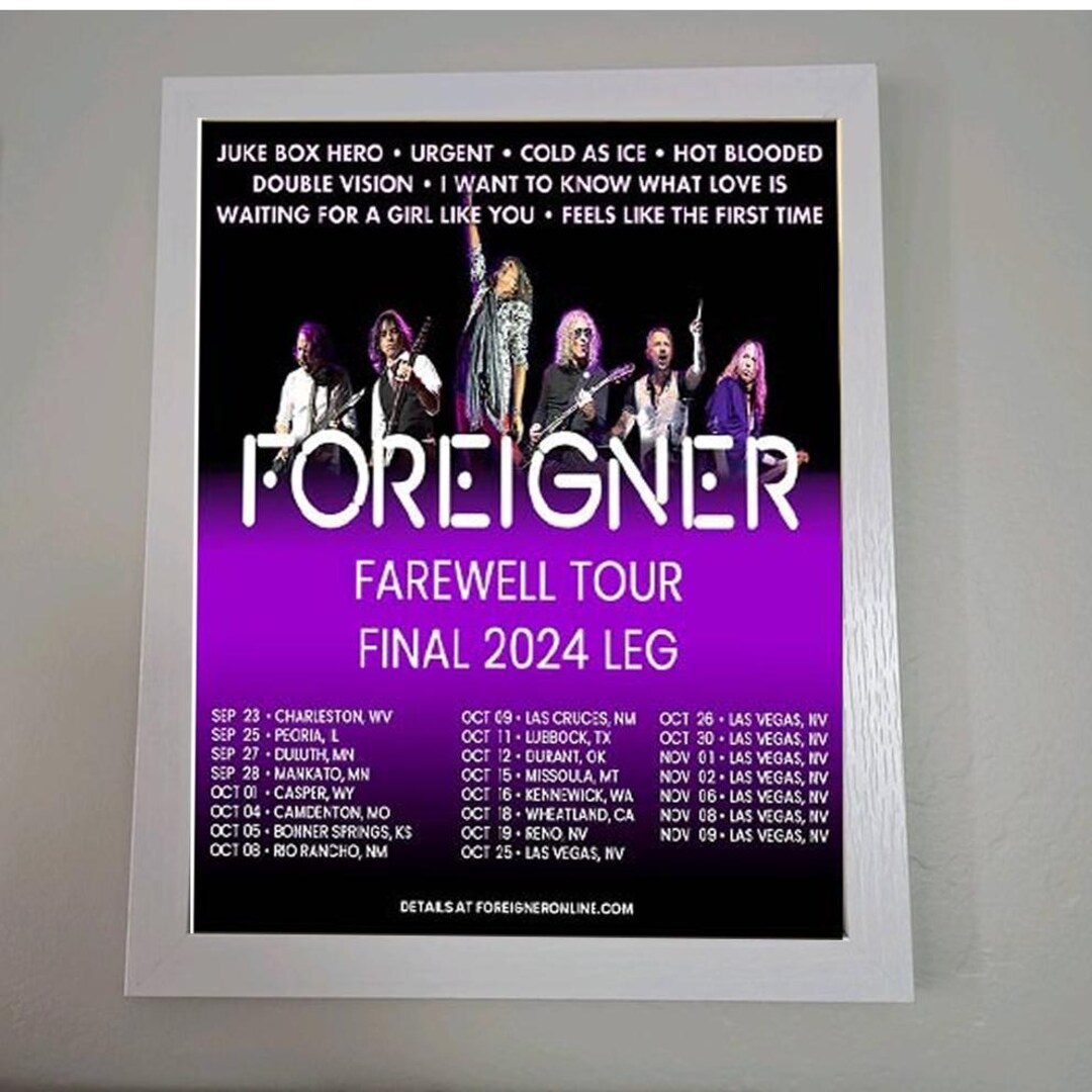Foreigner Final Leg of the 2024 Farewell Tour Poster, Digital Download ...