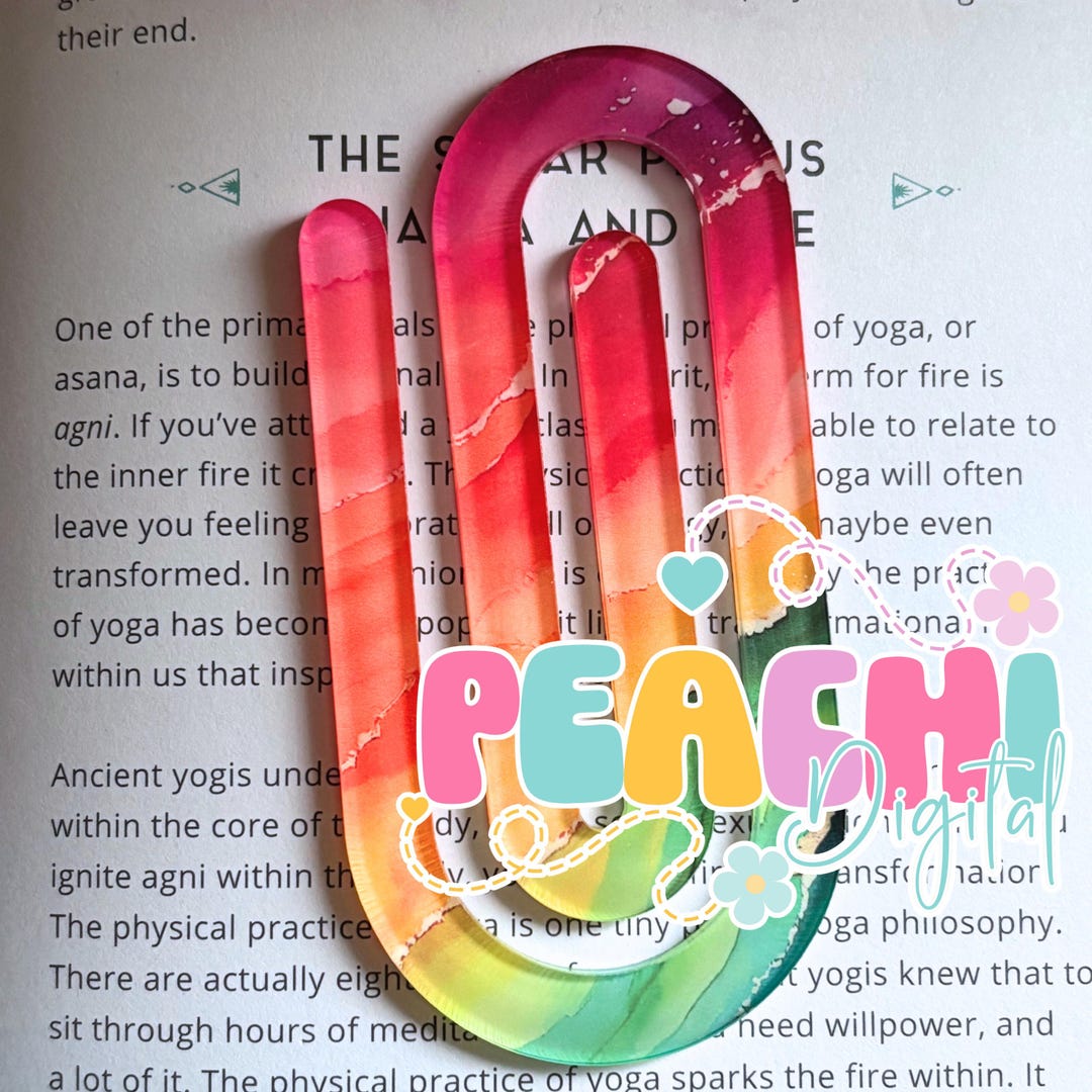 Rainbow Ink Jumbo Paperclip Bookmark - Cute Stationary - Book Lover ...