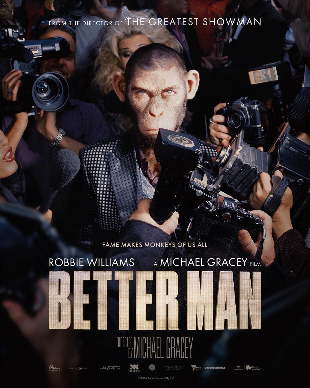 Official Poster for the Robbie Williams Biopic 'better Man' - Etsy