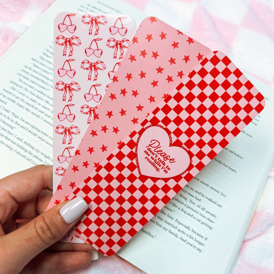 Pink Bookmark Collection, Bookmark With Tassel, Book Lover Gift, Cute ...