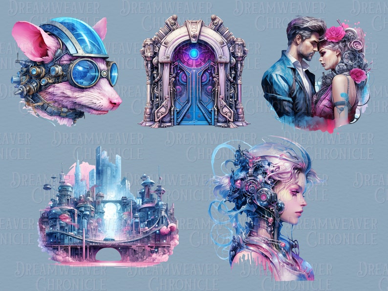 Cyber Steampunk PNG Cyberpunk Victorian Clipart Futurist - Etsy